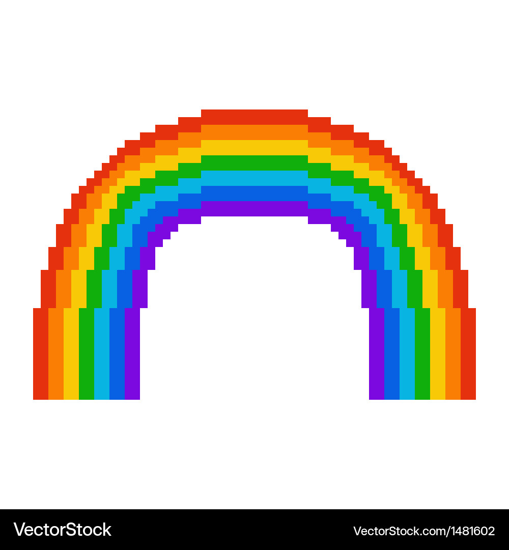 Pixel rainbow Royalty Free Vector Image - VectorStock