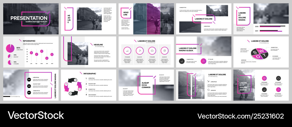 Presentation template purple elements for slide Vector Image