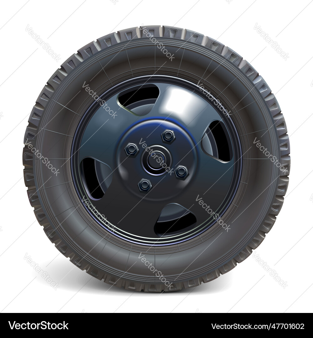 Retro front truck wheel with black disk Royalty Free Vector