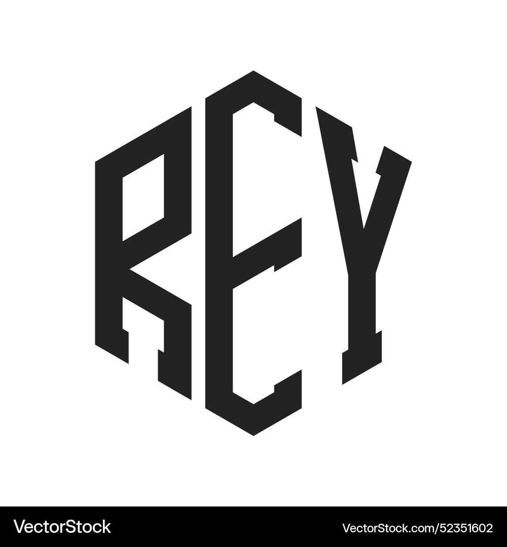 Rey logo design initial letter monogram Royalty Free Vector