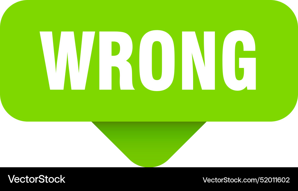 Wrong sticker sign on transparent background Vector Image