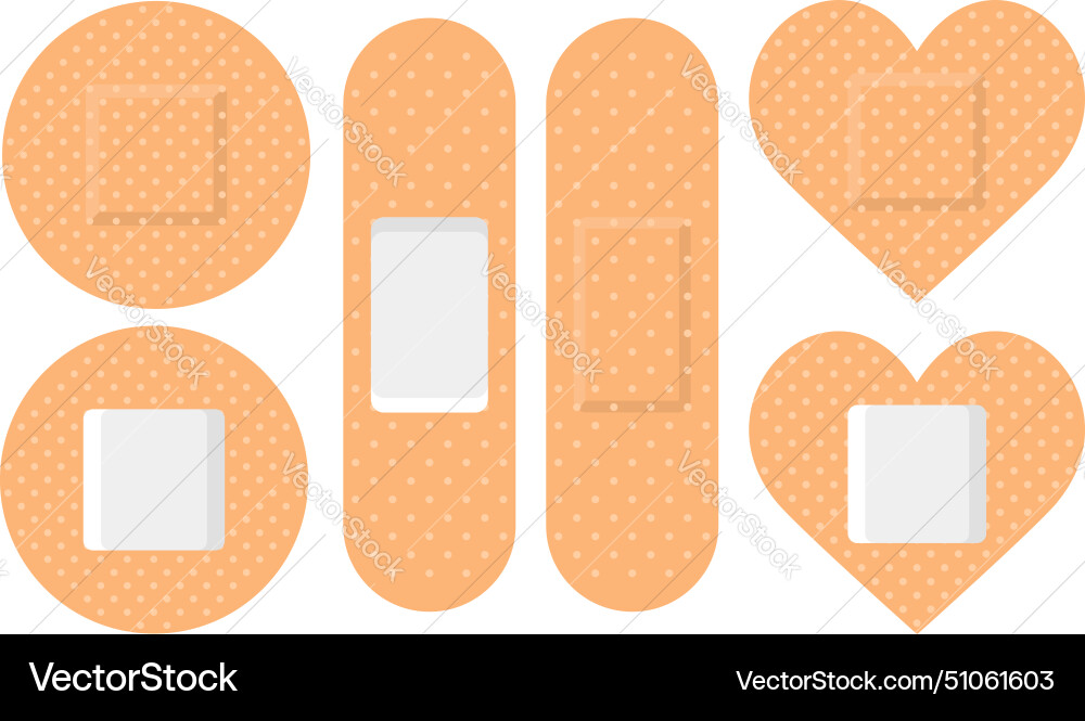 Adhesive bandage set band aid Royalty Free Vector Image