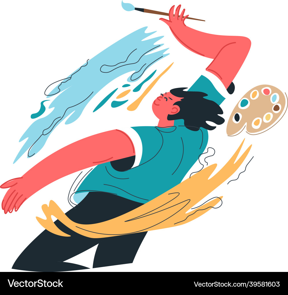 Artist painting masterpiece talented painter Vector Image
