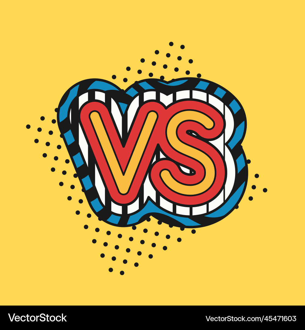 Bright poster symbols of confrontation vs Vector Image