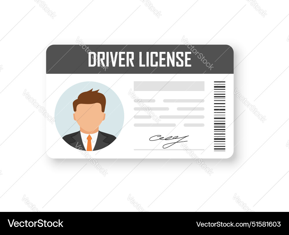 Driver license icon in flat style id card Vector Image