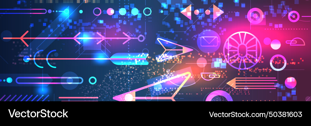 Geometric shapes set different figures and arrows Vector Image