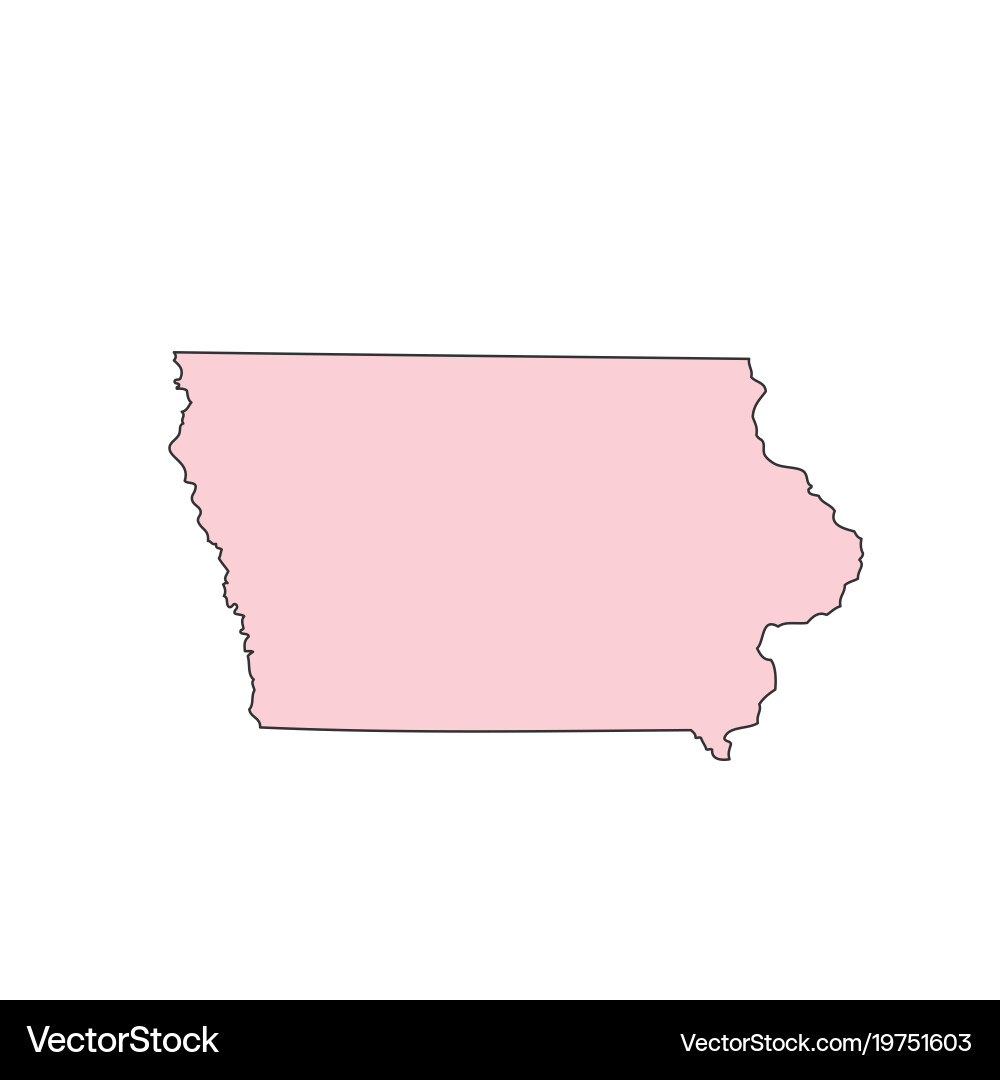 Iowa map isolated on white background silhouette Vector Image