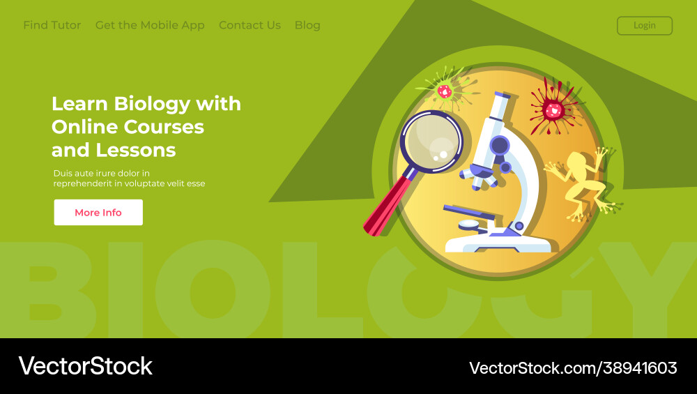Learn biology with online courses and lessons Vector Image