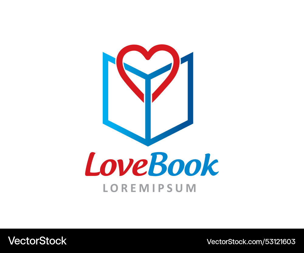Love book logo symbol or icon template Royalty Free Vector