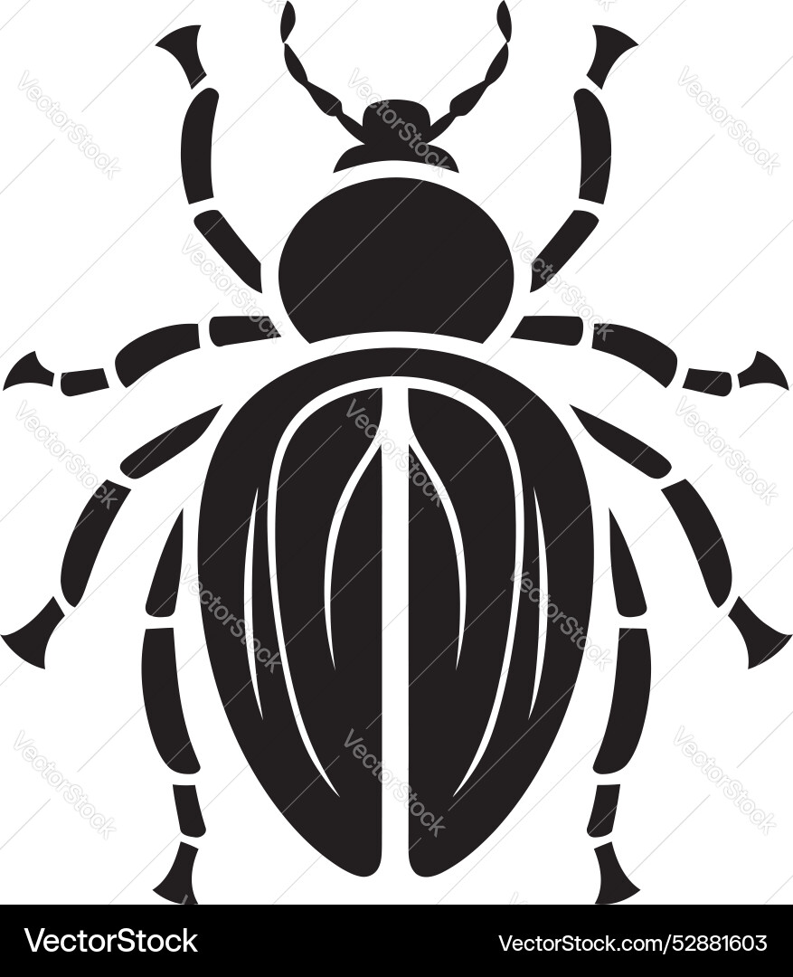 Majestic bug mark beetle lineage badge Royalty Free Vector