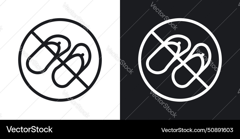 No sandals sign slipper not allowed symbol off Vector Image