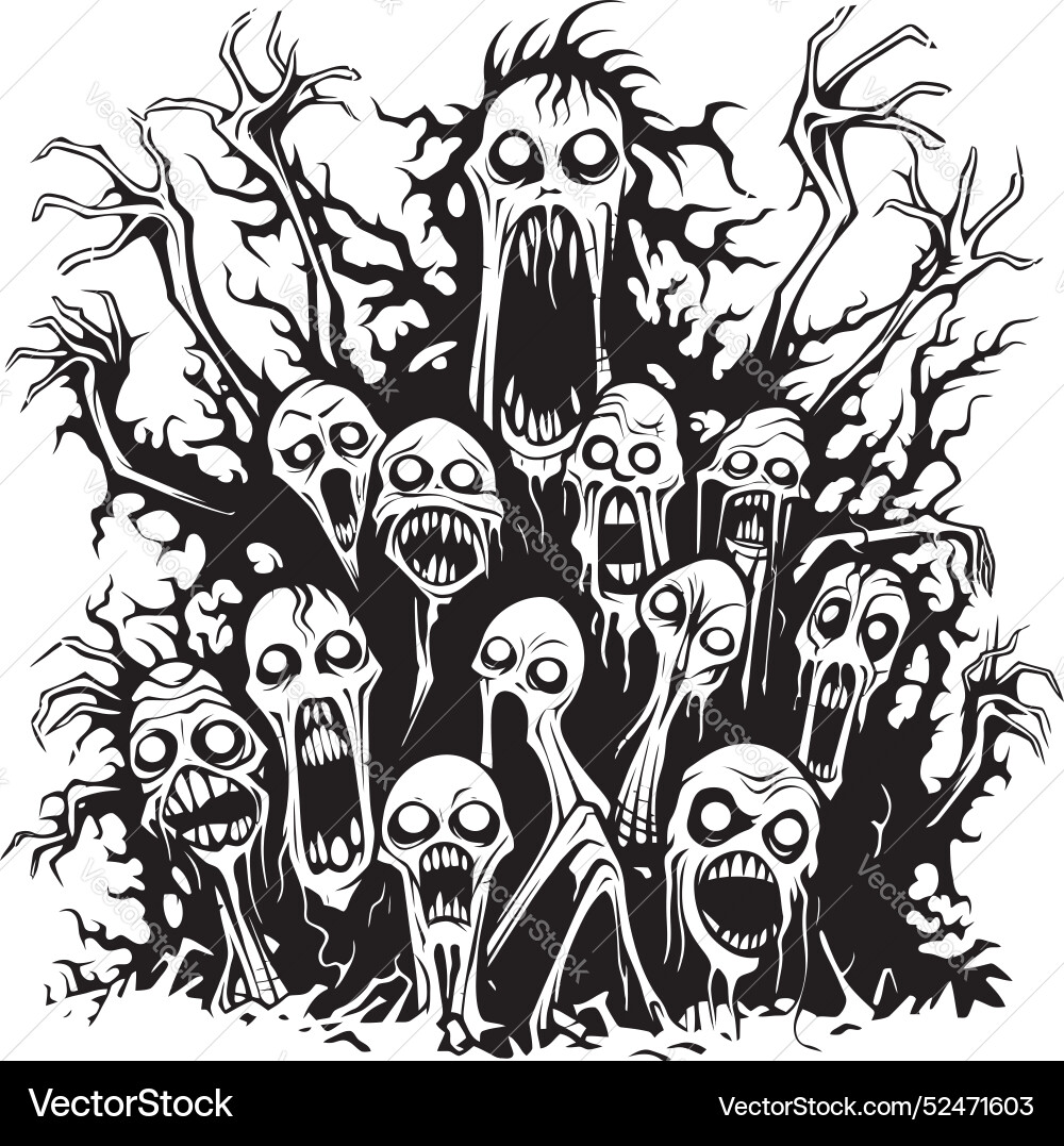Rotting rendezvous zombies logo icon undead Vector Image