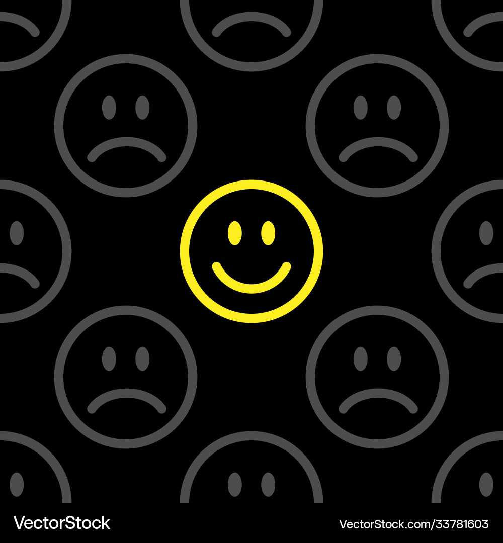 Smile icon pattern happy and sad faces Royalty Free Vector