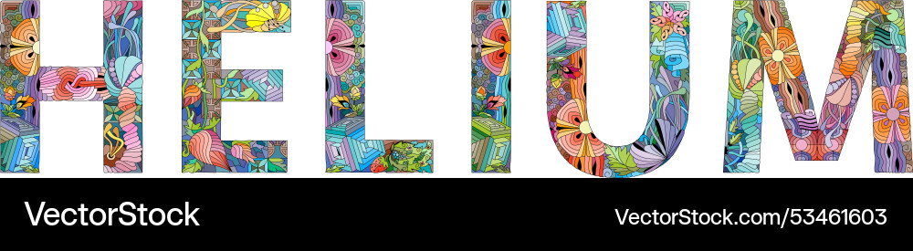 Word helium is a chemical element Royalty Free Vector Image