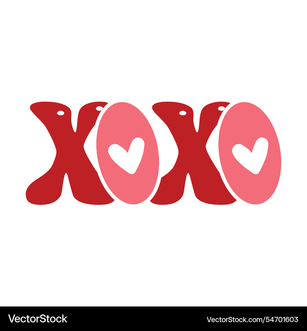 Xoxo - valentine typography Royalty Free Vector Image