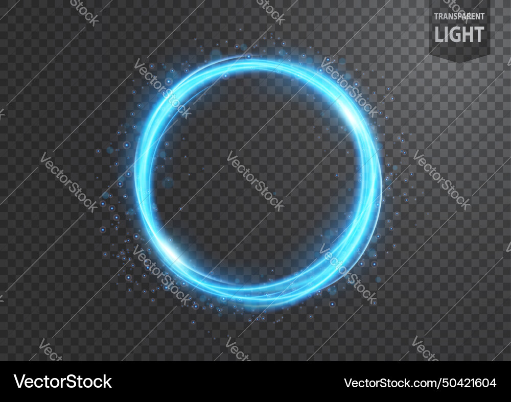 Abstract blue line of light with sparks Royalty Free Vector