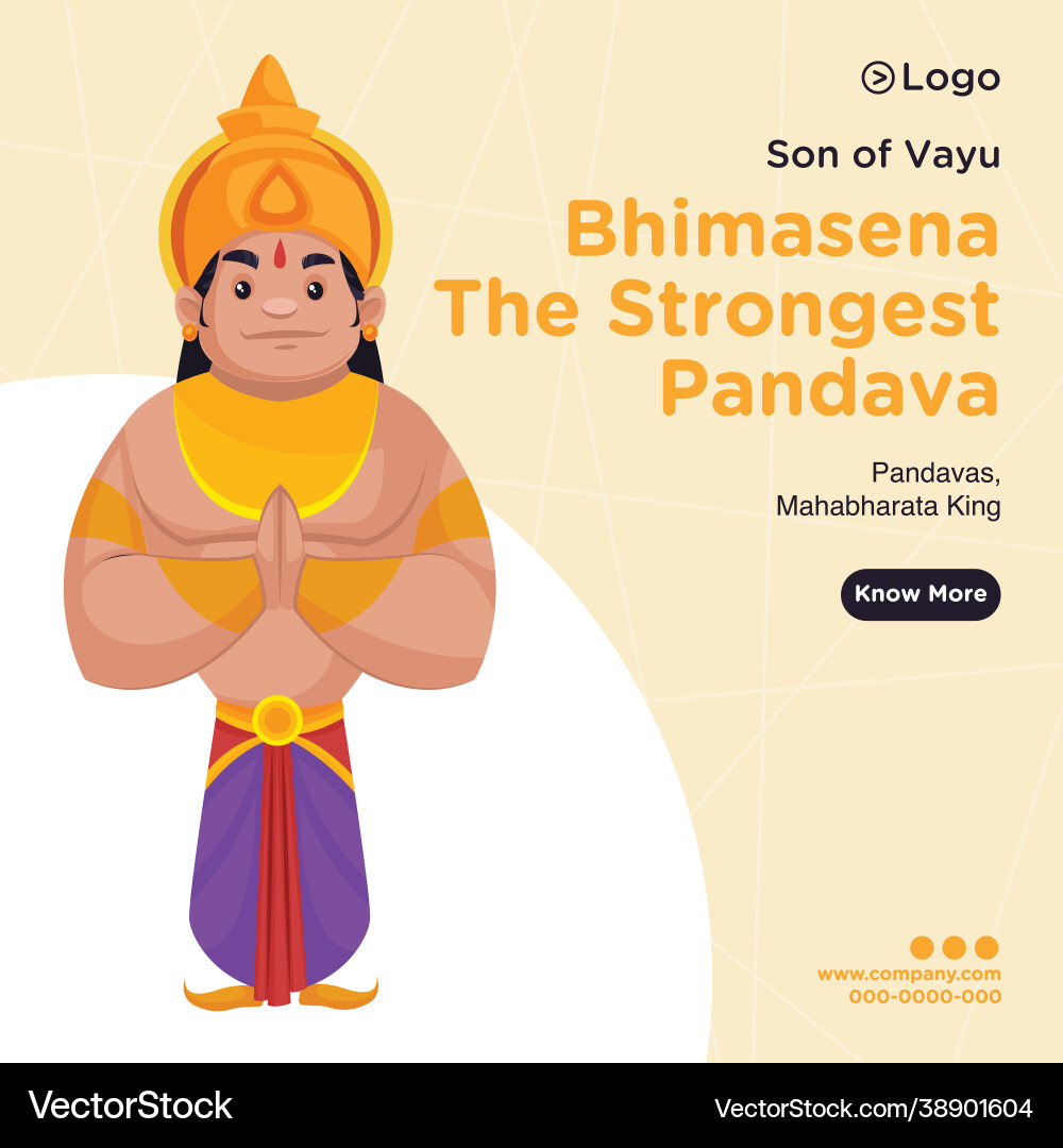 Banner design bimasena strongest pandava Vector Image