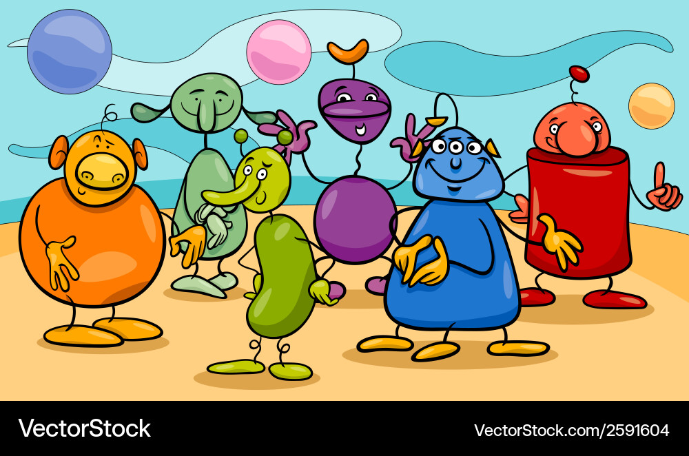 Cartoon fantasy characters group Royalty Free Vector Image