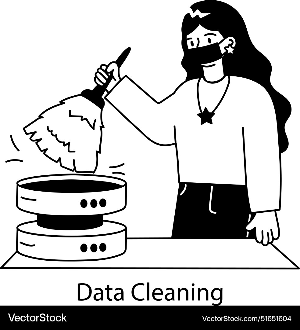 Data cleaning Royalty Free Vector Image - VectorStock