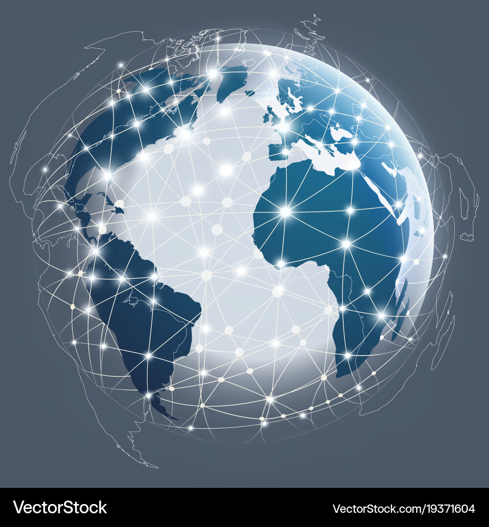 Digital Globe Network Royalty Free Vector Image
