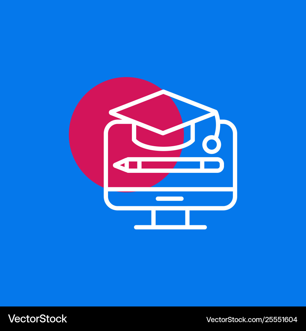 Education symbol icon- cappencil Royalty Free Vector Image