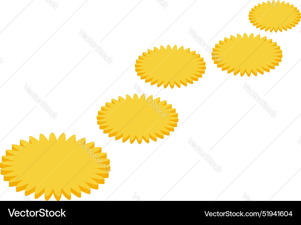 Gold coins forming ascending steps on white Vector Image
