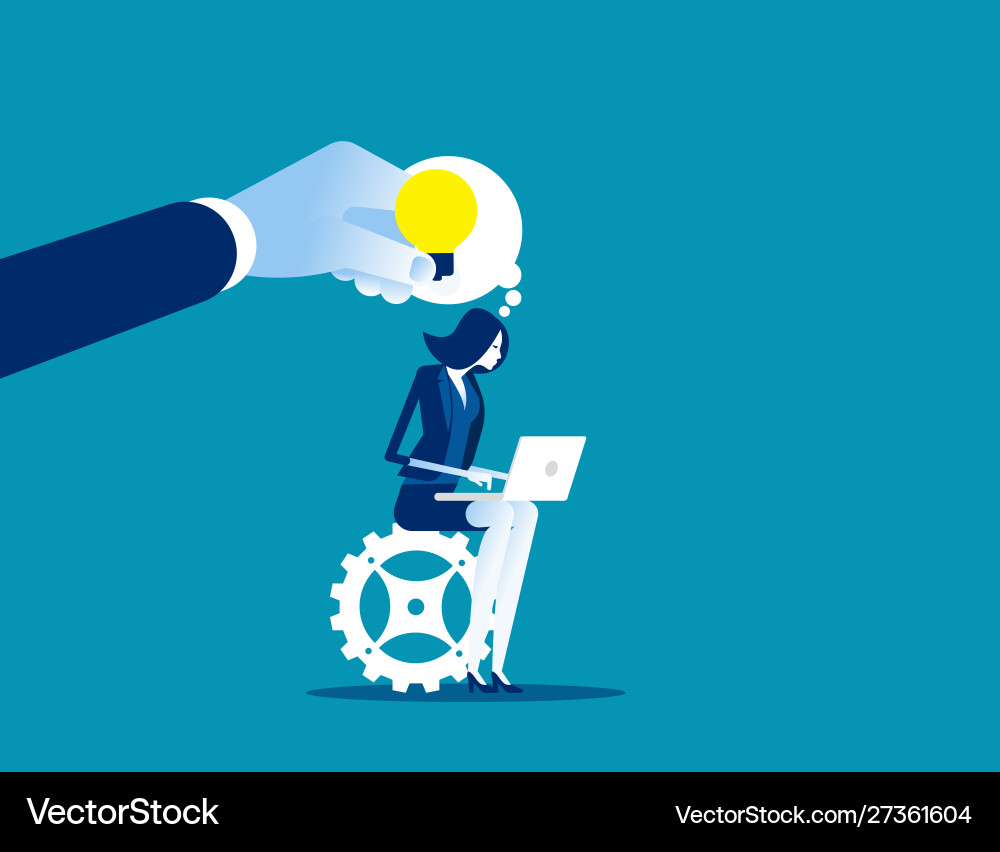 Hand input idea into employee concept business Vector Image