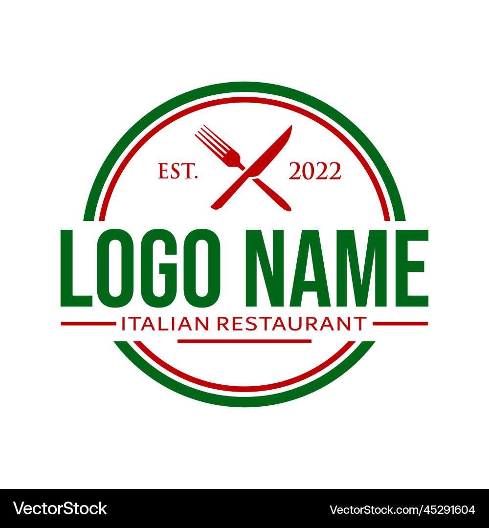 Italian Restaurant Logo Royalty Free Vector Image