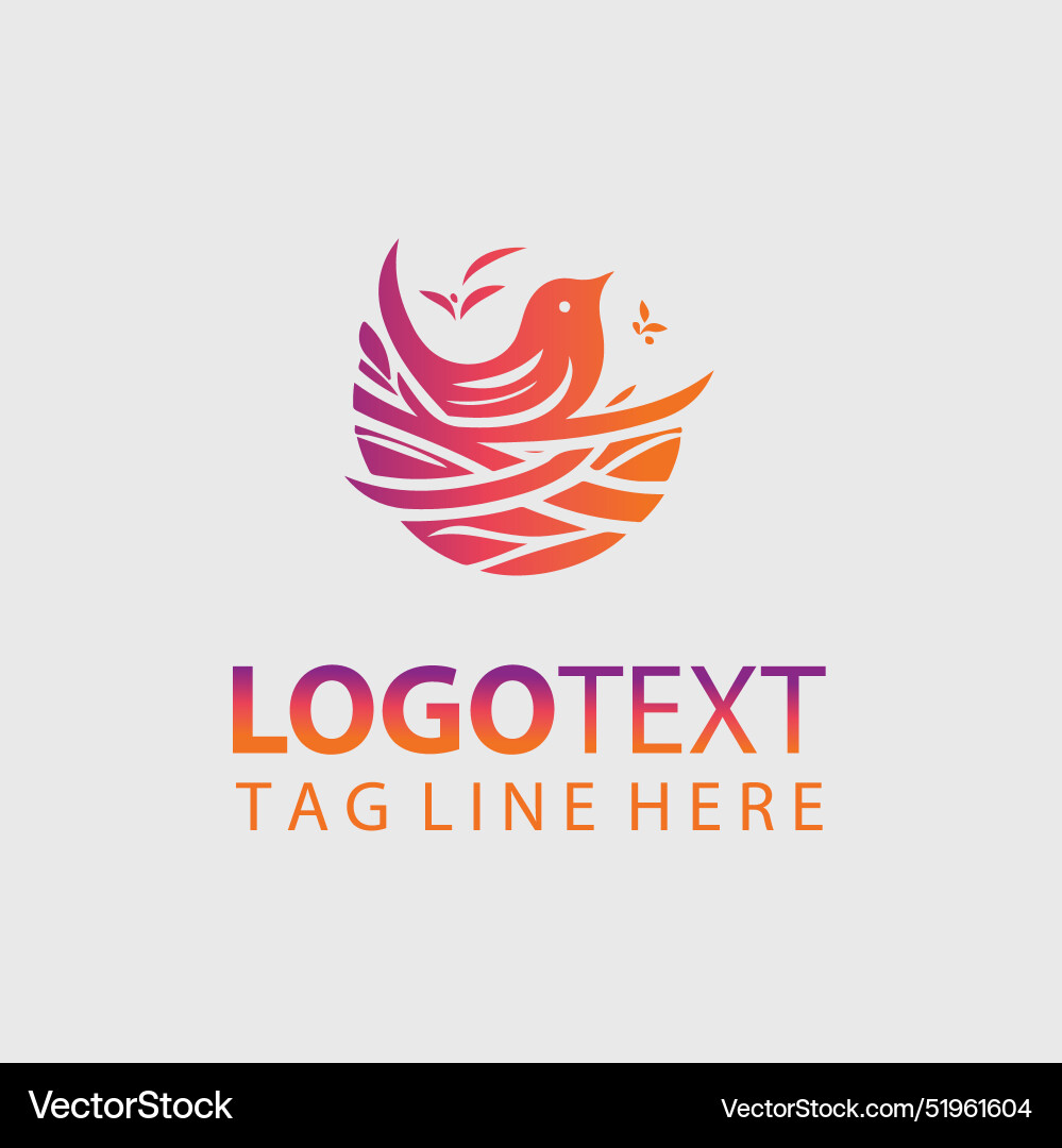 Nesting bird logo Royalty Free Vector Image - VectorStock