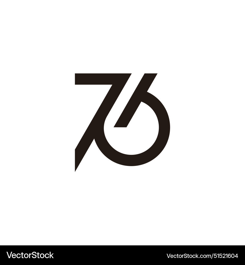 Number 70 rotate loop simple geometric logo Vector Image