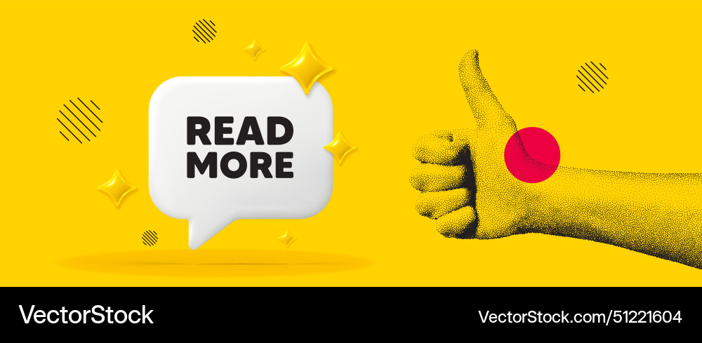 Read more symbol navigation sign hand showing Vector Image