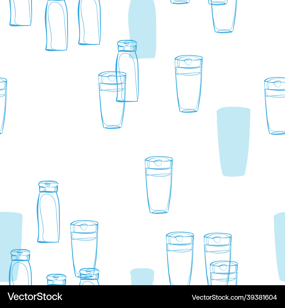 Shampoo liquid cosmetics care seamless pattern Vector Image