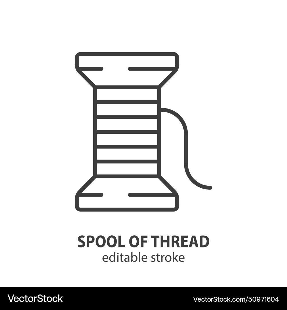 Spool of thread line icon tailor equipment Vector Image