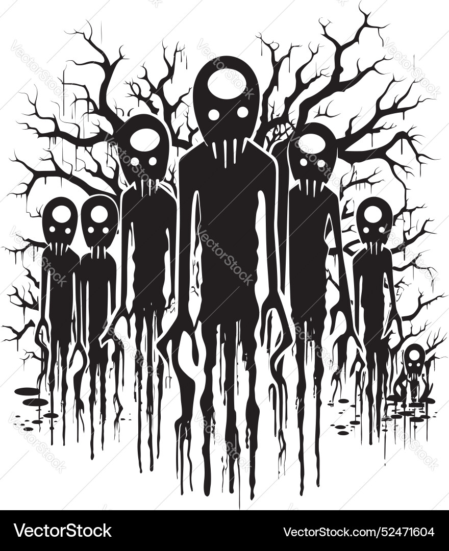 Undead doodle delight zombies design Royalty Free Vector