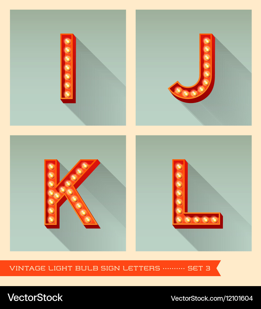 Vintage Light Bulb Letter Sign Royalty Free Vector Image