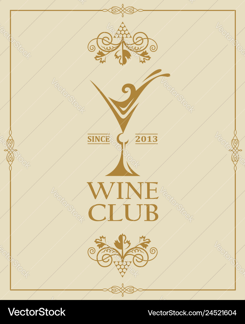 Wine club label Royalty Free Vector Image - VectorStock