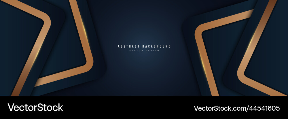 Abstract dark blue and gold square shape Vector Image