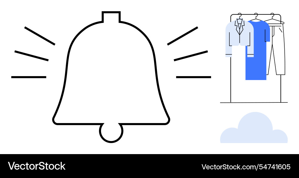 Clothing reminder notification with garment rack Vector Image