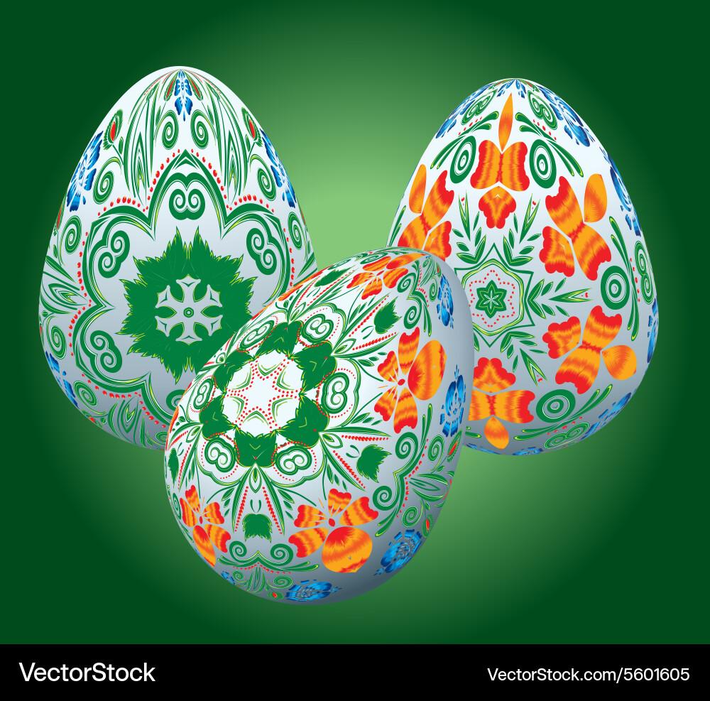 Colorful Easter Egg Set Royalty Free Vector Image