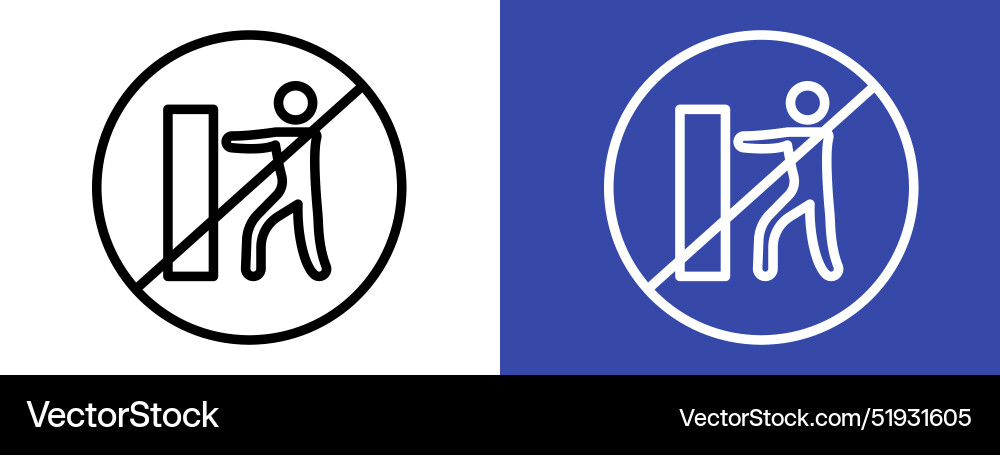 Do not push warning sign maintain safety Vector Image