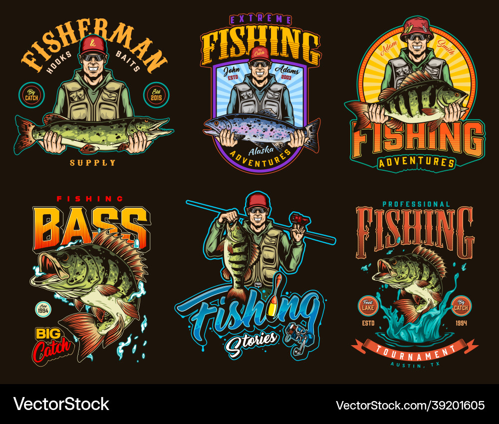 Fishing Vintage Splash Royalty Free Vector Image