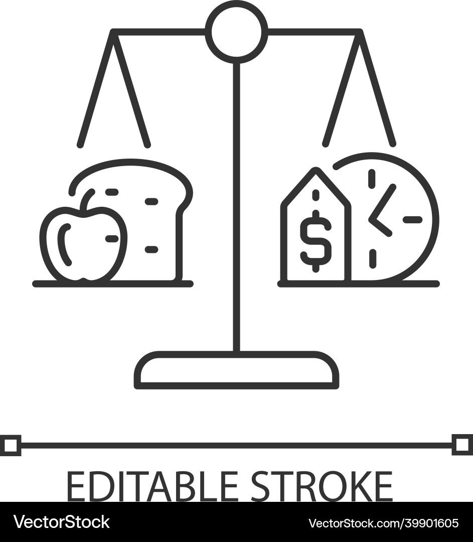Food stability linear icon Royalty Free Vector Image