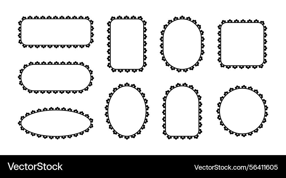 Frames with scallop border Royalty Free Vector Image