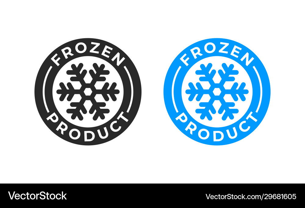 Frozen product food package label fresh Royalty Free Vector