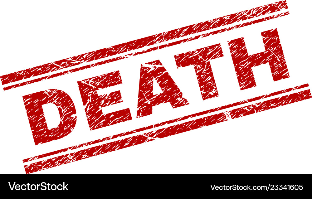 Grunge textured death stamp seal Royalty Free Vector Image
