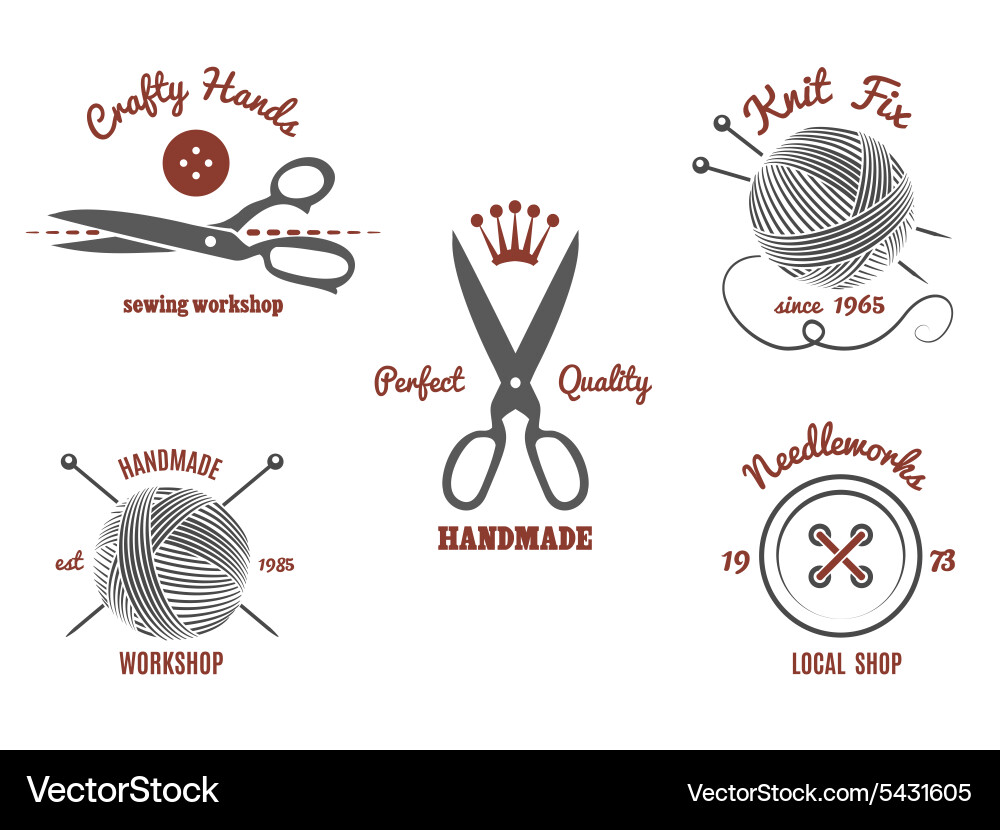 Handmade logos Royalty Free Vector Image - VectorStock