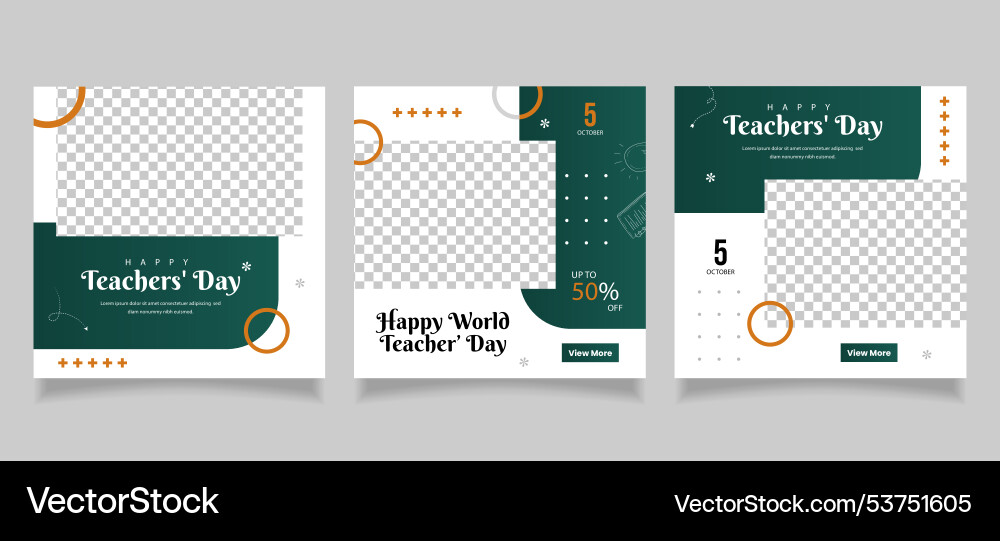 Happy teachers day social media post template Vector Image