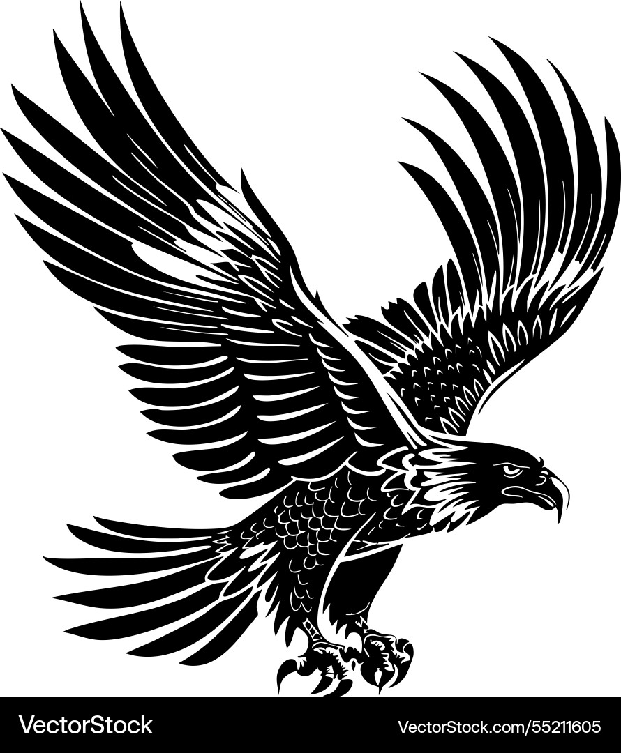 Majestic falcon in flight rendered a classic Vector Image