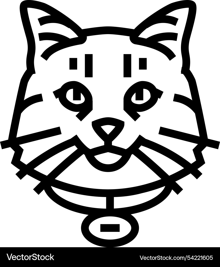 Name tag cat breeding line icon Royalty Free Vector Image