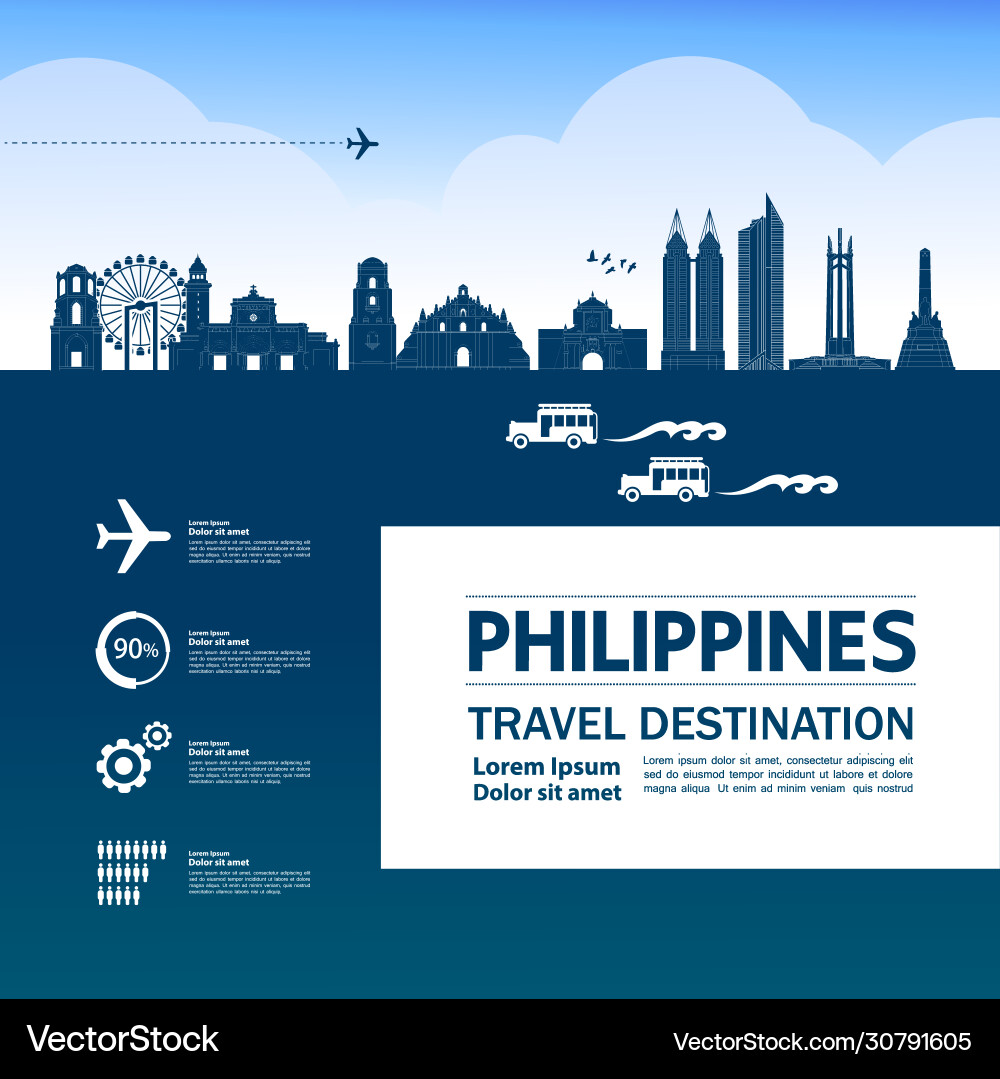 Philippines travel destination Royalty Free Vector Image